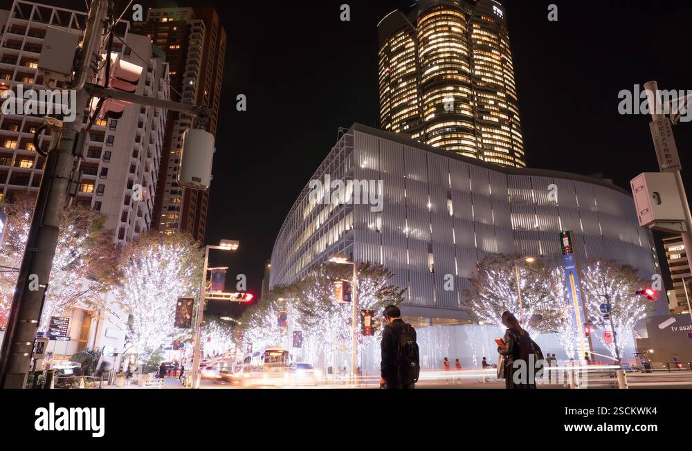 Roppongi Hills with Mori Tower view. 4K night time lapse Stock Video ...
