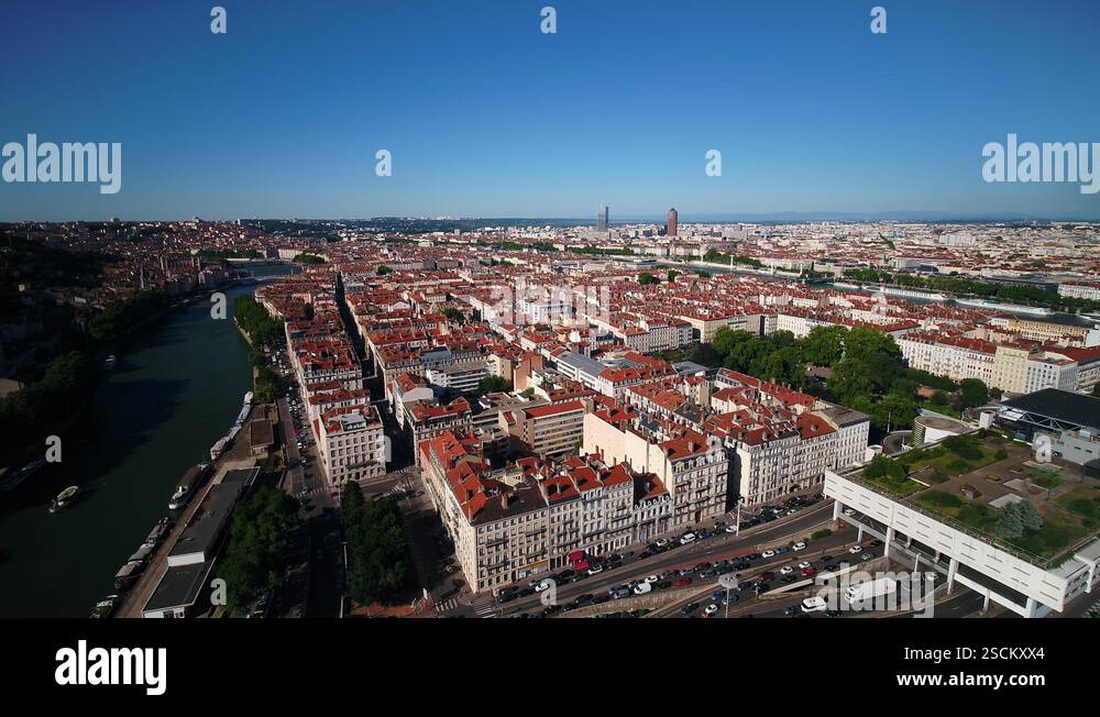 Aerial France Lyon June 2018 Sunny Day 15mm Wide Angle 4K Inspire 2 ...