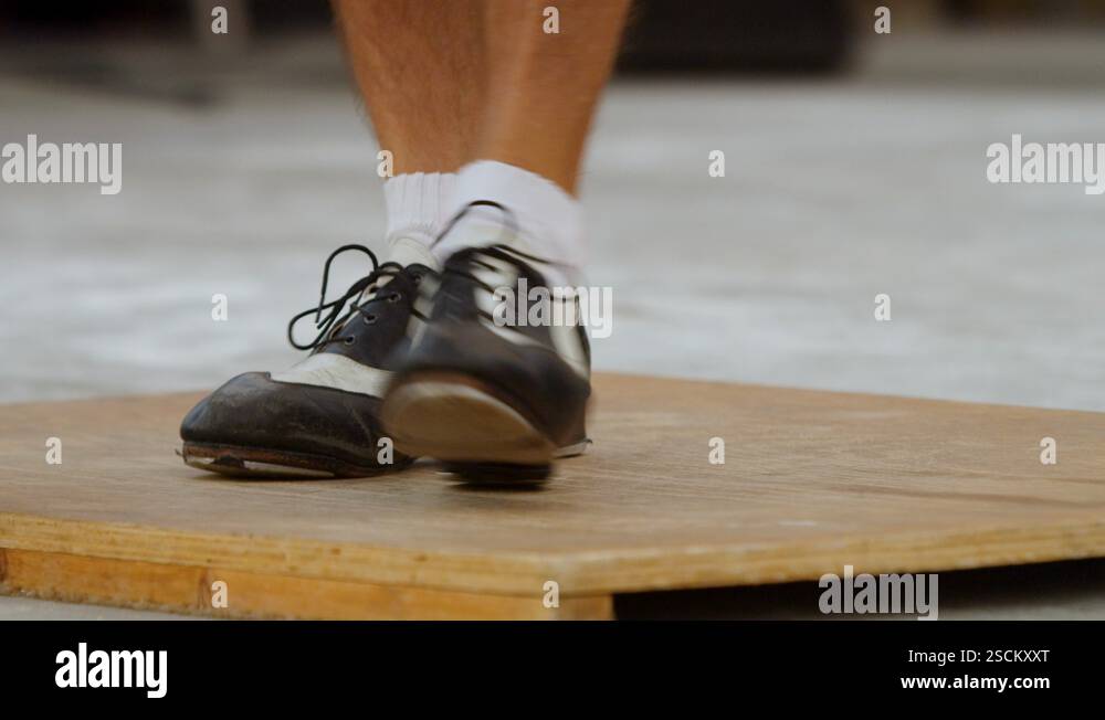 Mans feet performing tap dance on the wooden floor Stock Video Footage ...