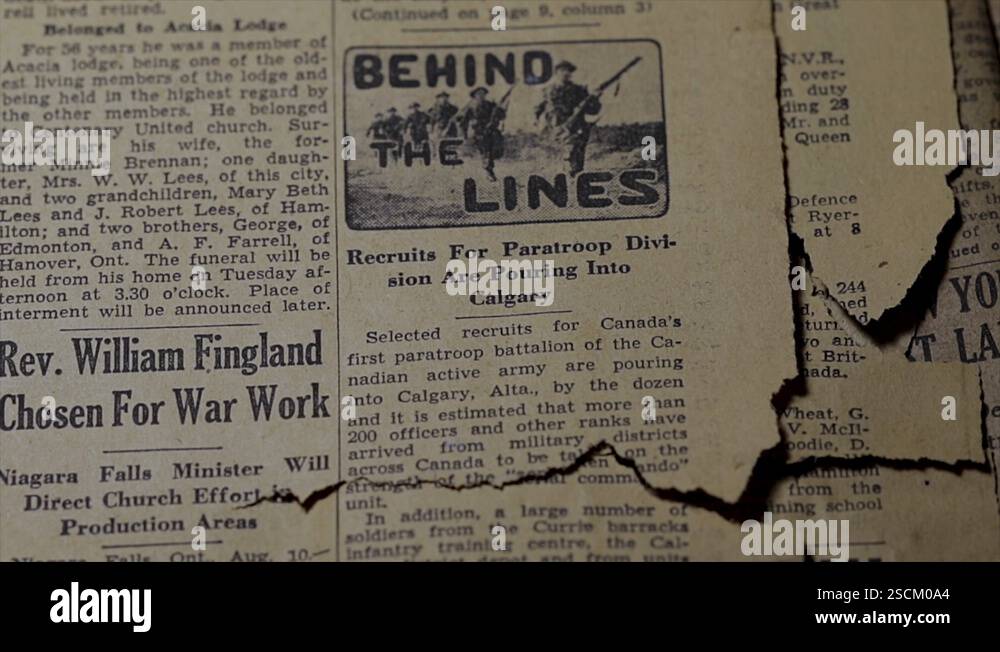World War II Front Line newspaper article about paratroop battalion ...