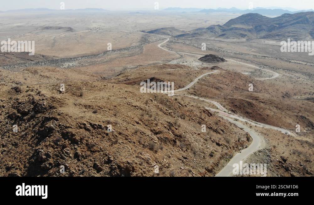Arid desert landscape of Central Khomas Highland with steep ...