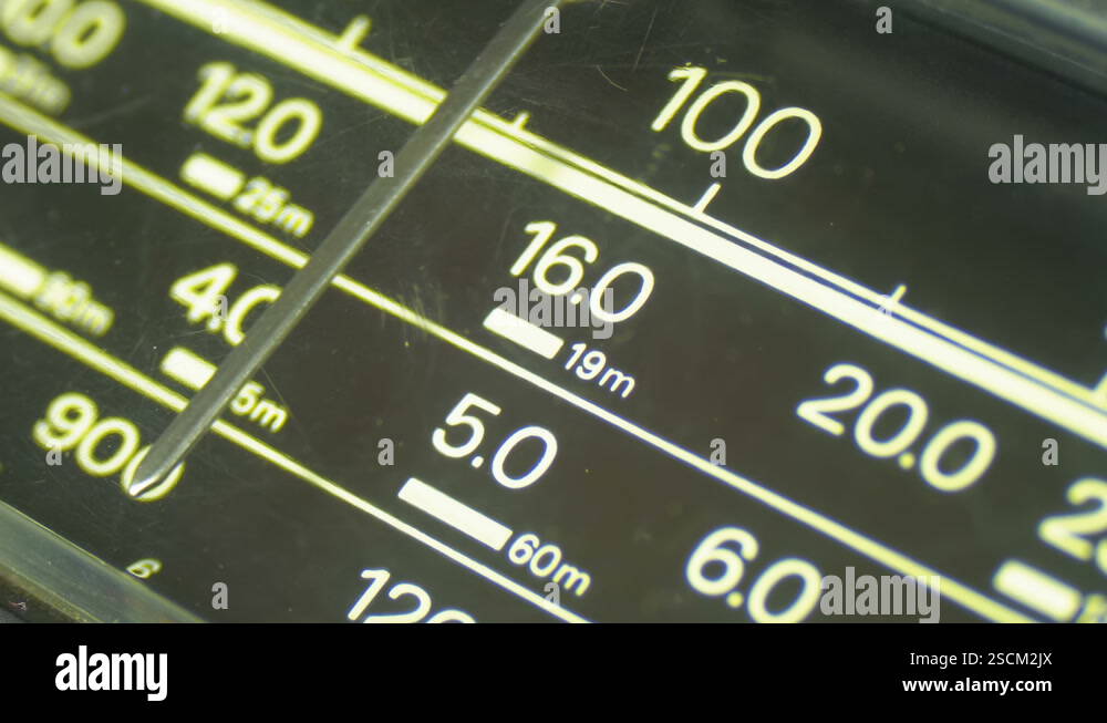 Tuning Analog Radio Dial Frequency on Scale of the Vintage Receiver ...