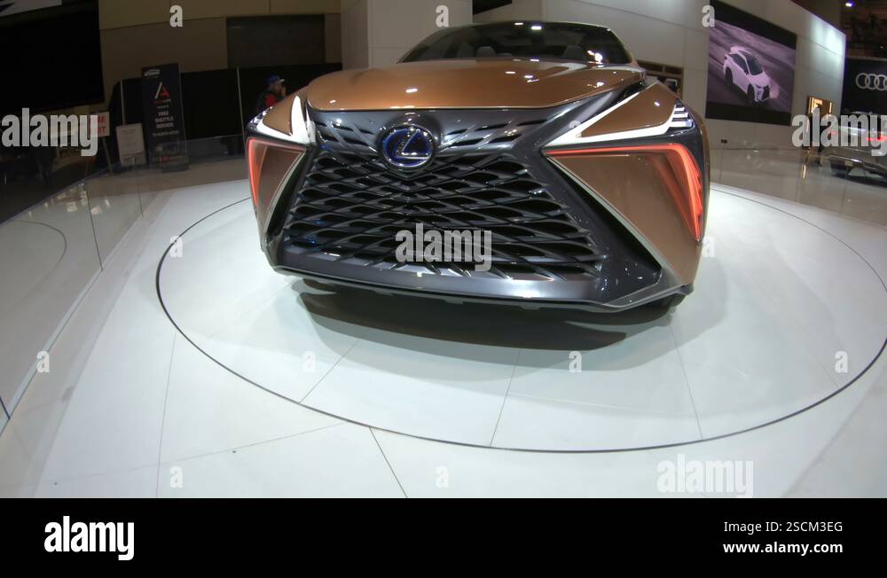 Lexus Limitless ES Concept at a revolving display, Toronto Stock Video ...