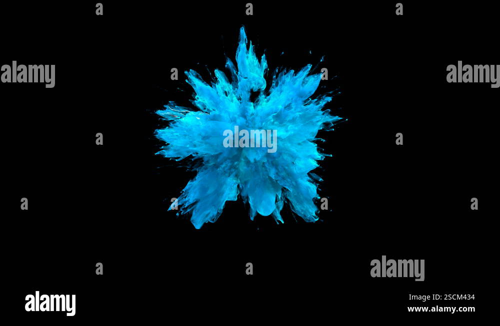 Light Blue Color Burst - colorful smoke explosion fluid particles alpha ...