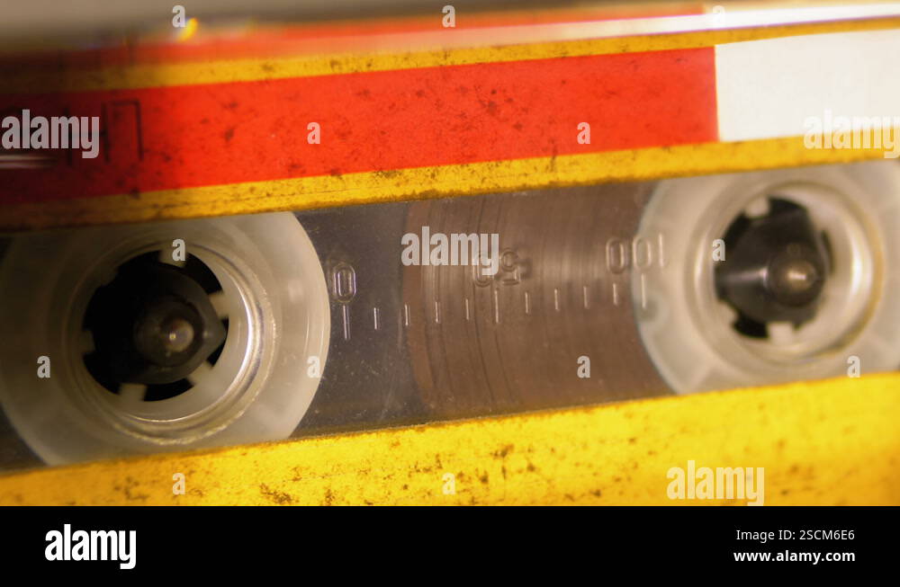 Rewind an Audio Cassette Tape inserted into a Tape Recorder Stock Video ...