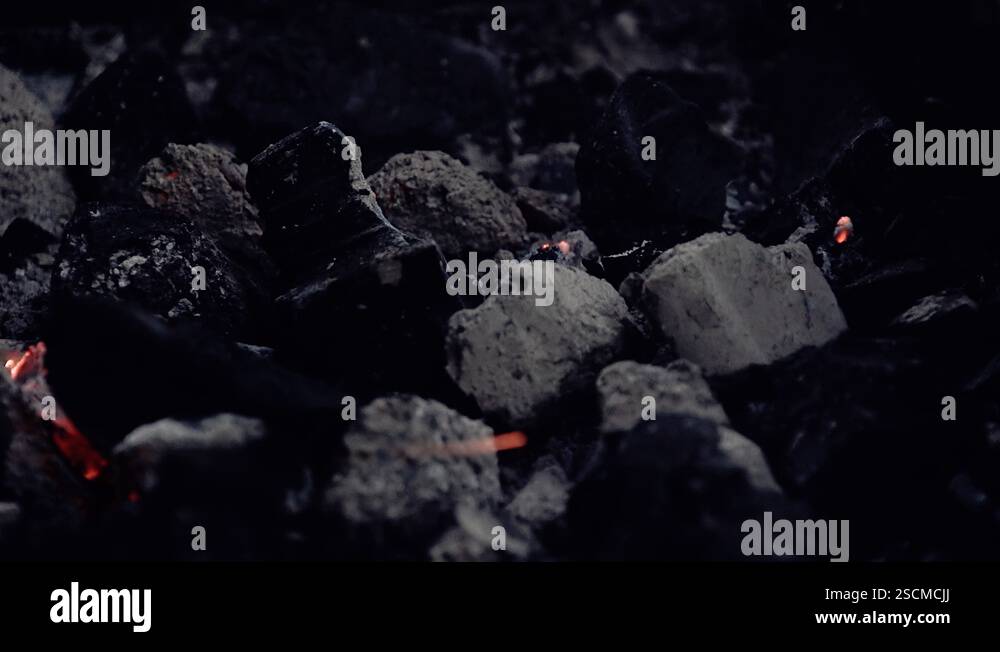 Smoldering coals in grill Stock Video Footage - Alamy