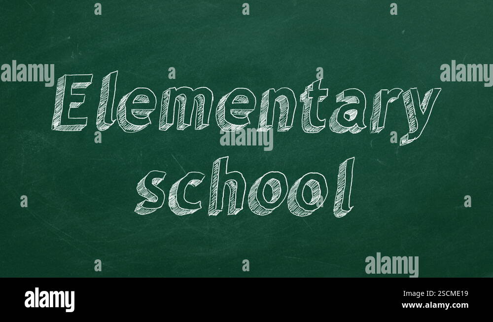 Elementary school 4K. Animated Chalk Text. Stop motion animation Stock ...