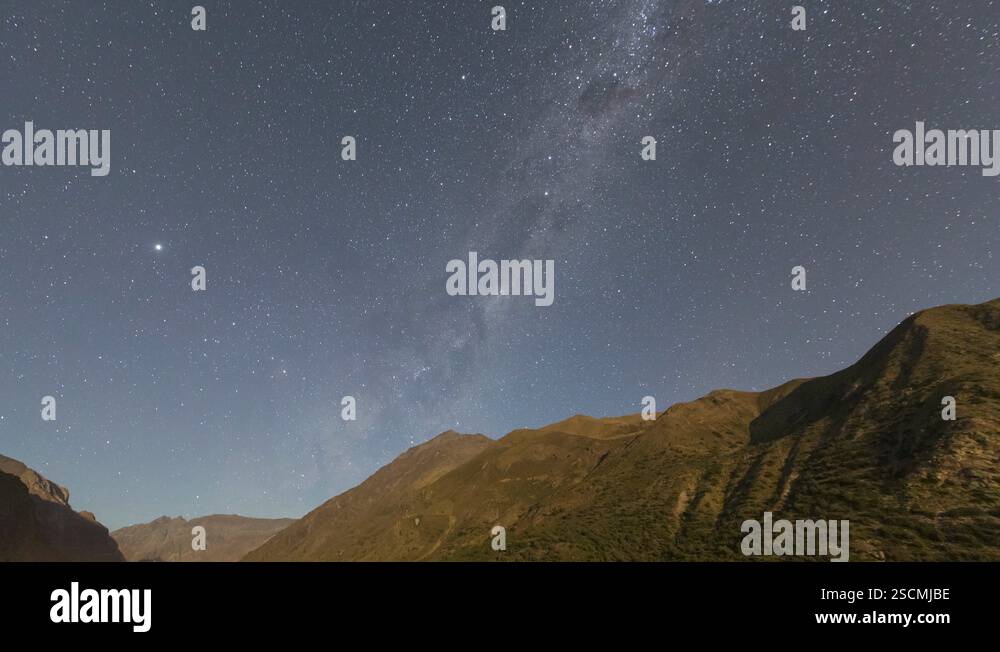 Andes Mountains Galactic Core Rise awe milky way rising inside valleys ...