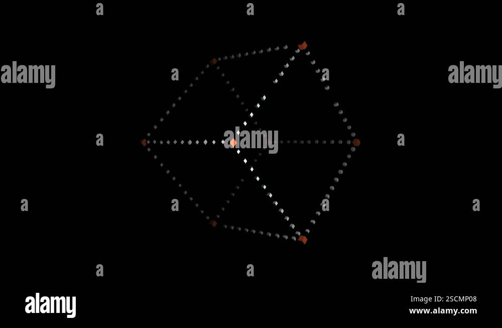 4K 3d moving cube,Rotating solid geometry frame,Block chain network ...