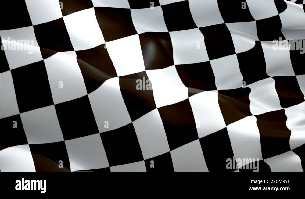 Checkered Racing Flag With Pole Transition Wipe video waving in wind ...