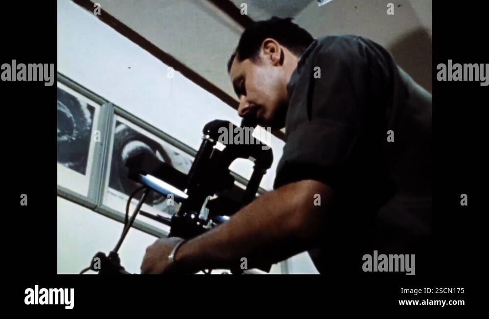 Soldier In Crime Laboratory Looking Into Microscope Stock Video Footage ...