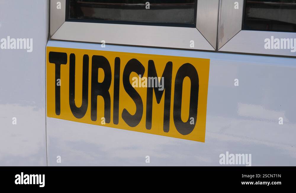 TURISMO sign on side of bus. Tourist transport. Tourism in Costa Rica ...