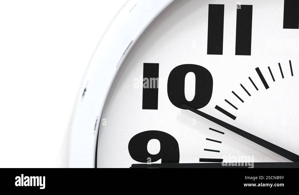 The Time On The Clock Ten. Clock With The Red Arrow Running Stock Video ...