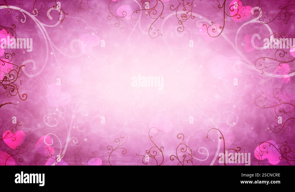 hearts and flourishes loop romantic background Stock Video Footage - Alamy