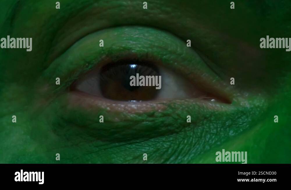 face of a man with green skin.close-up Stock Video Footage - Alamy