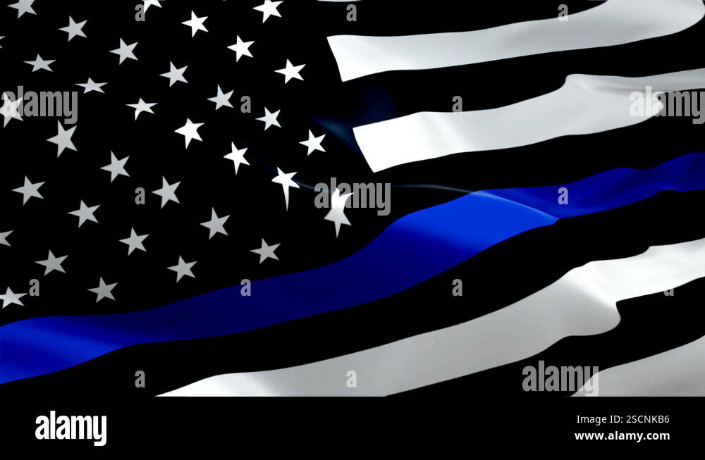 Thin Blue Line police flag Closeup 1080p Full HD 1920X1080. Thin blue ...