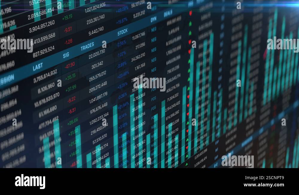 Stock market financial background, sales chart, numbers showing ...