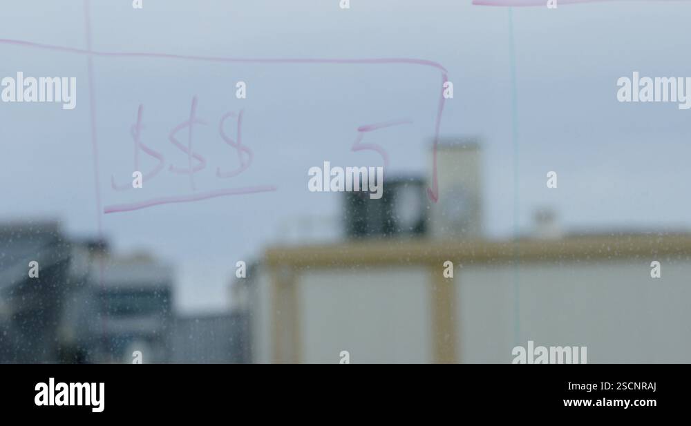 Writing graphs and calculations on window - slow motion Stock Video ...