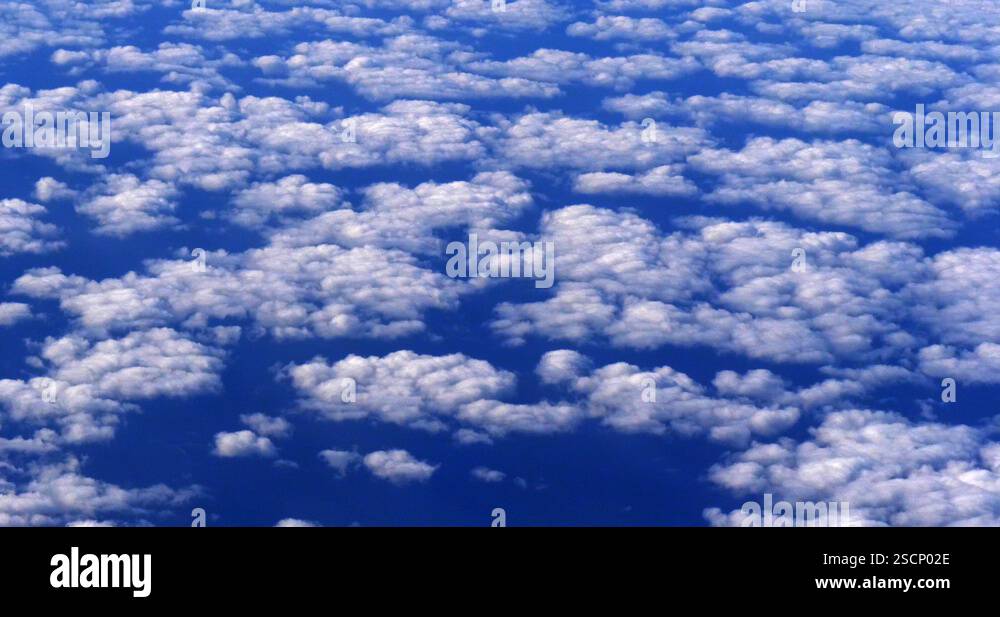 Blue Sky and Clouds from Plane, Flying to Madeira Island in Portugal ...