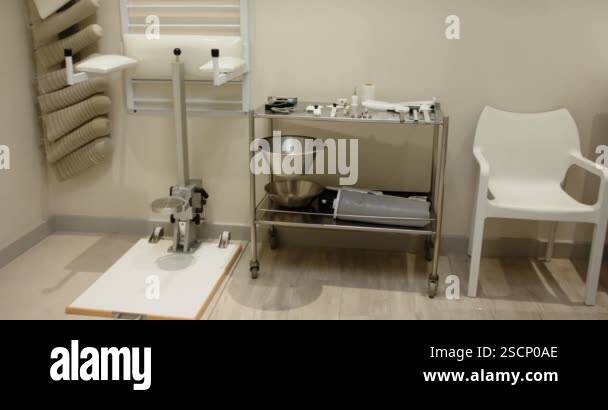 Medical equipment and supplies in prosthetic lab, ready for patient ...