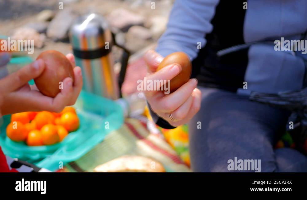 Egg fighting outdoors Stock Video Footage - Alamy