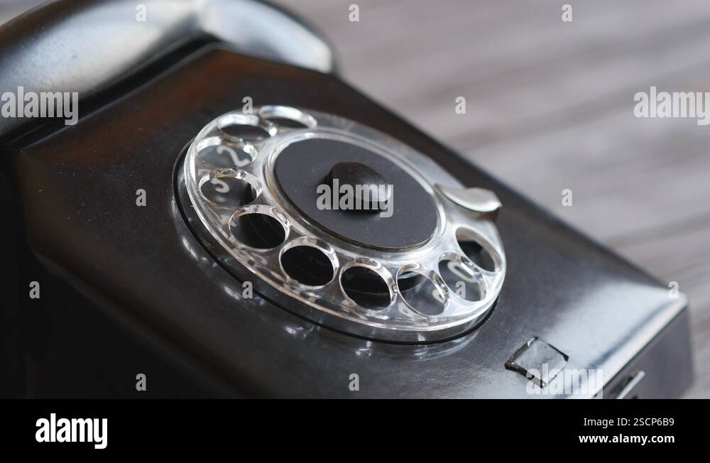 Dialing A Number On A Vintage Retro Rotary Phone With A Pencil Stock ...