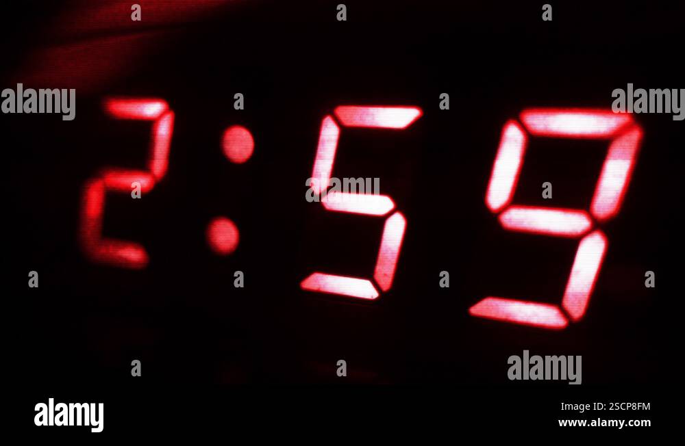 4K Digital Clock Turns to 3 Sci Fi Design 2 Stock Video Footage - Alamy