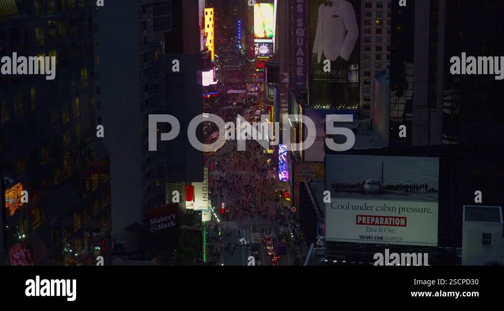 Broadway from above with Time Square, Manhattan, New York City, United ...