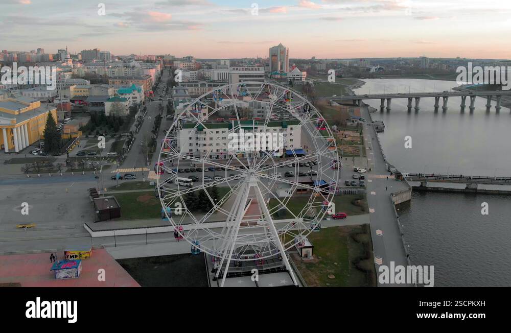 flight over the Ferris wheel, aerial shooting Stock Video Footage - Alamy
