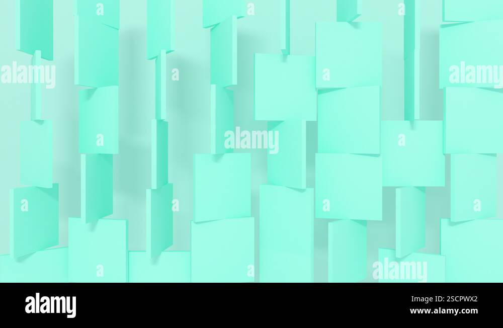 3D squares round shapes rotating on pastel background. 4K seamless loop ...