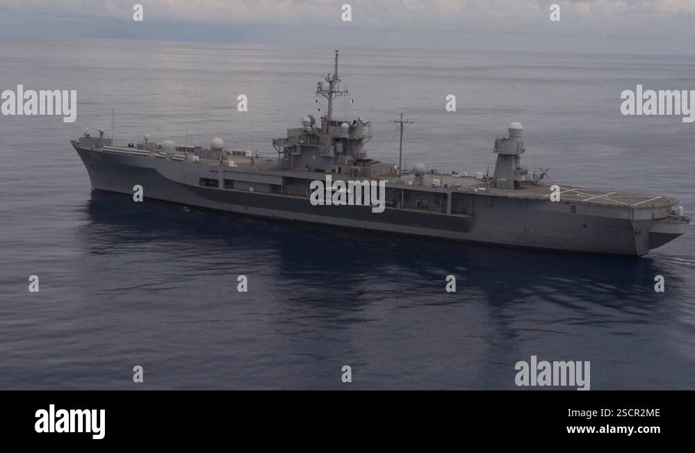 Amphibious command ship USS Blue Ridge LCC-19 transits South China Sea ...