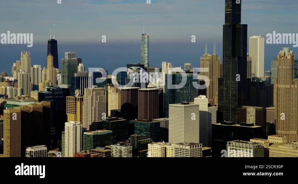 Aerials of Chicago skyline filmed in 60P, Chicago,Illinois, United ...