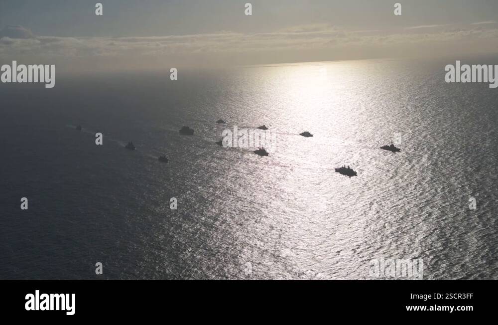Military ships formation sailing Atlantic Ocean Exercise Formidable ...