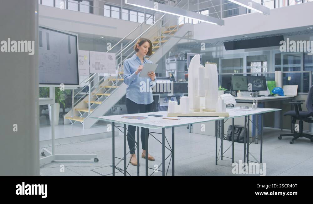 In Architectural Agency: Team of Architects and Engineers Working on a ...