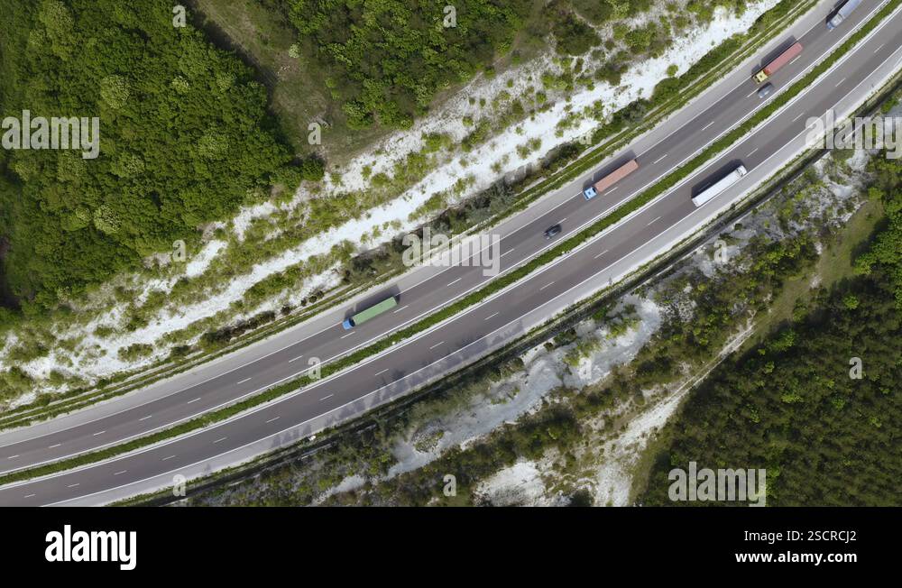 Scenic aerial view drone slide down to a mountainous area and the ...