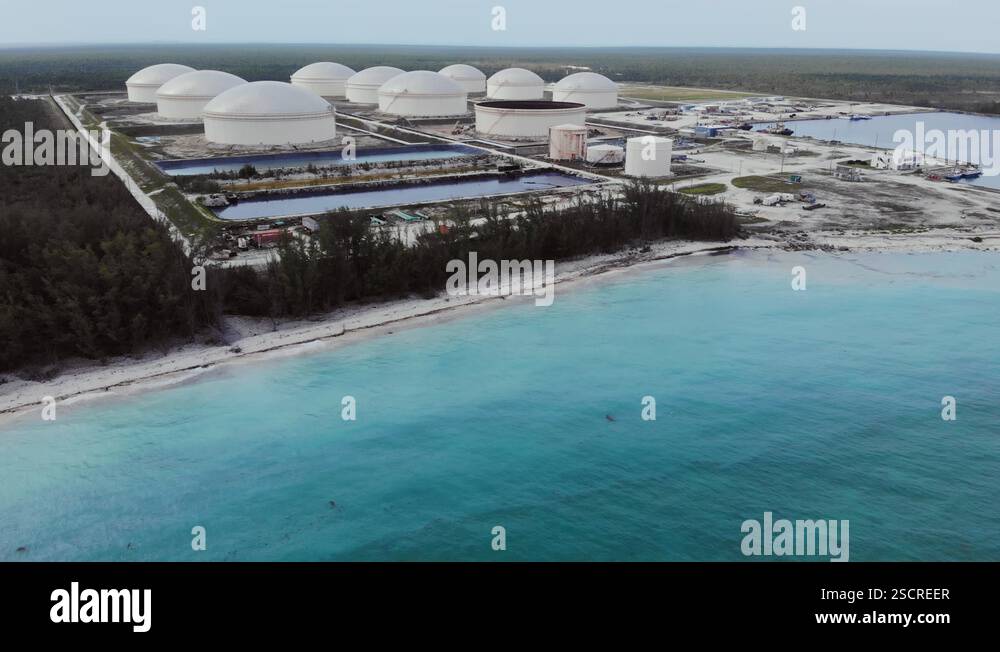 Major Oil Storage Facility, East End, Grand Bahama, Bahamas Stock Video ...