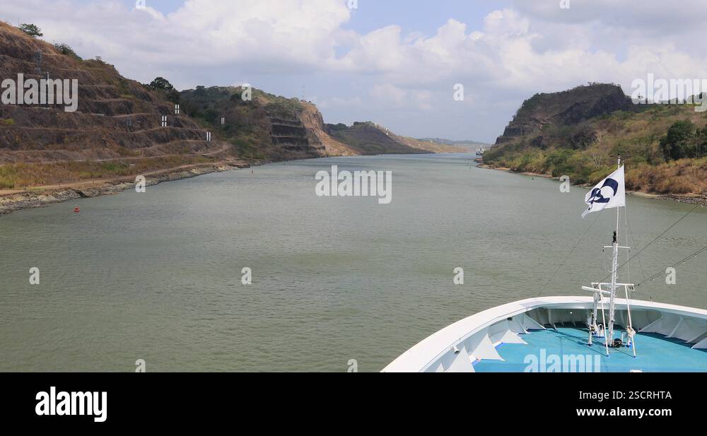 Panama Canal cruise ship Culebra Cut Gatun Lake 4K Stock Video Footage ...