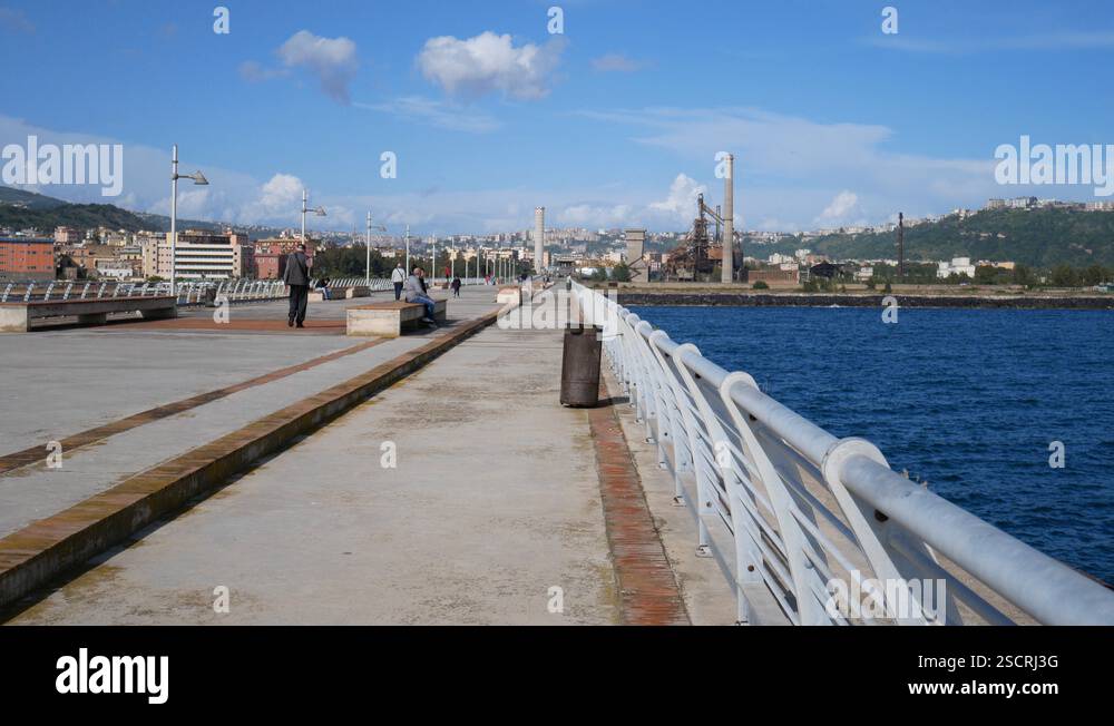 panorama of Nisida island and the remains of former Italsider ...