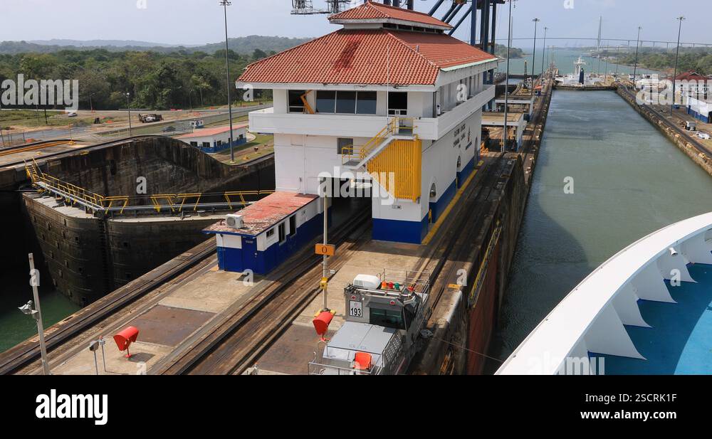 Panama Canal Pacific Ocean Gatun Locks POV part 1 4K Stock Video ...