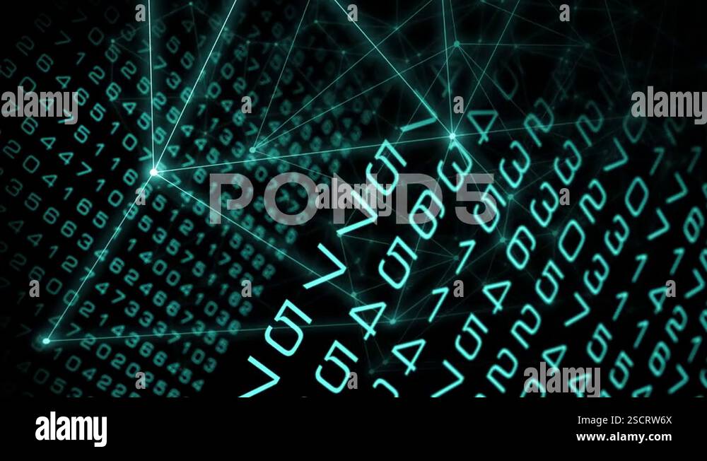 Ai algorithm transformation cyber numbers, black background Stock Video Footage - Alamy