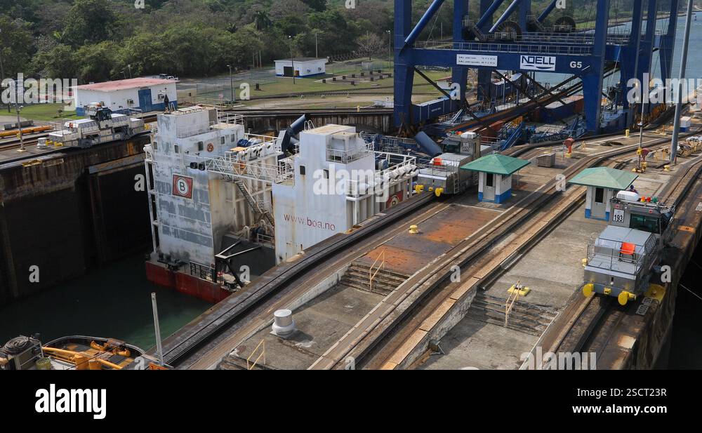 Panama Canal Gatun Locks ship barge POV part 2 4K Stock Video Footage ...