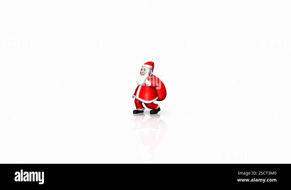 Animation of a Santa Claus walking and waving goodbye Stock Video ...