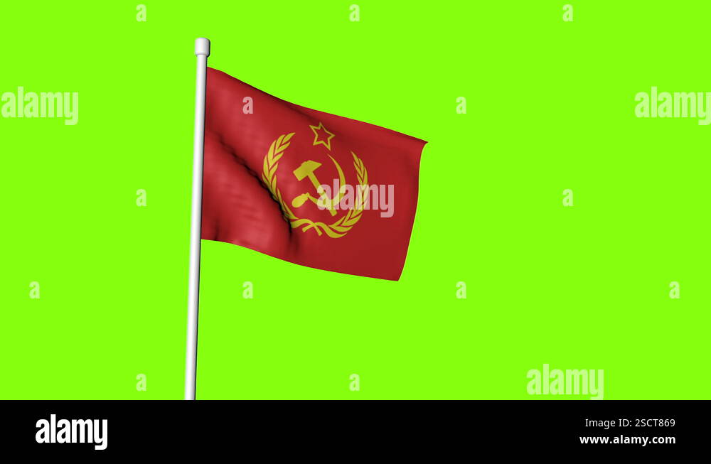 Soviet Union flag with hammer and sickle and star Stock Video Footage ...