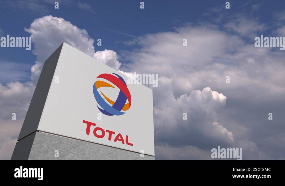 TOTAL logo on sky background, editorial animation Stock Video Footage ...