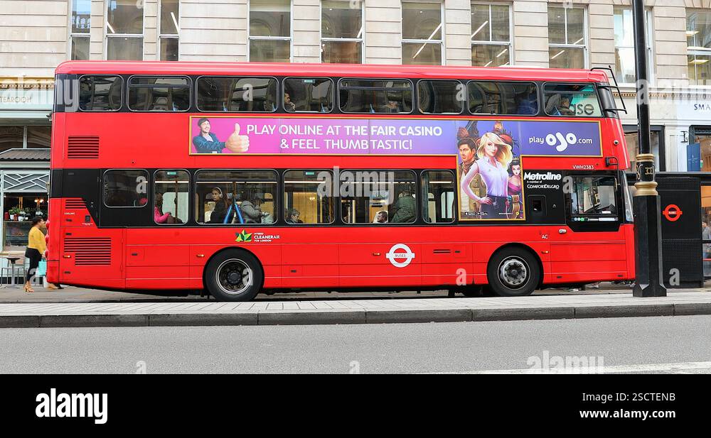 Double Decker Red Bus Side View Stock Video Footage - Alamy