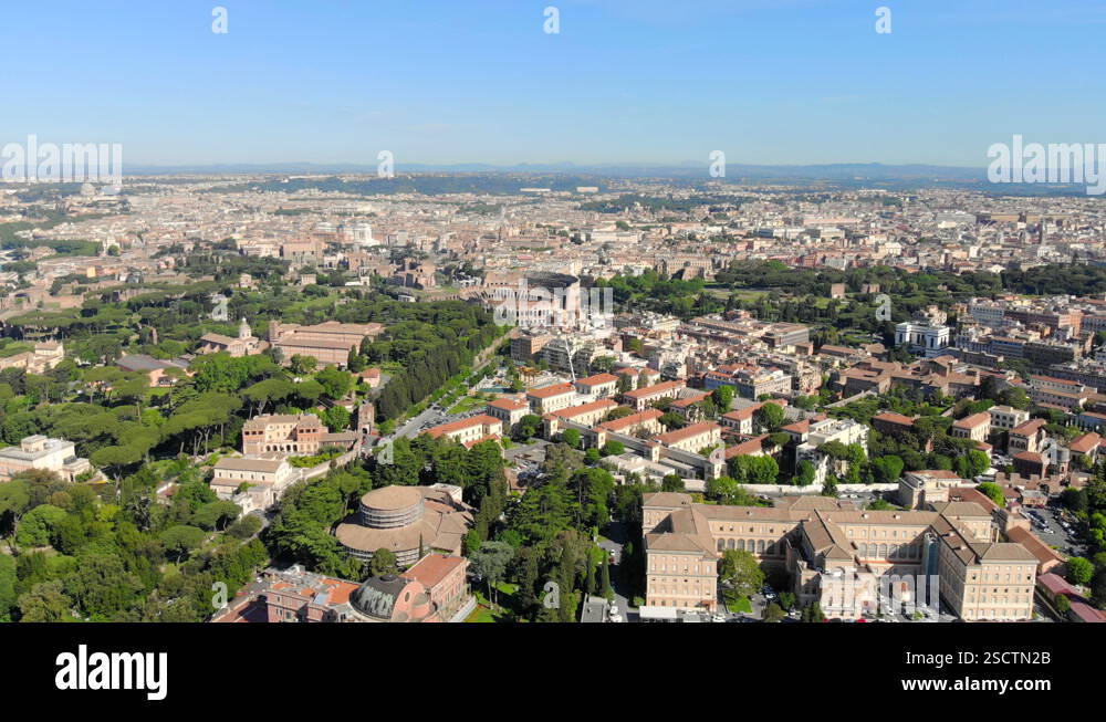 Aerial flying towards Colosseum. View of the Colosseum in Rome from a ...