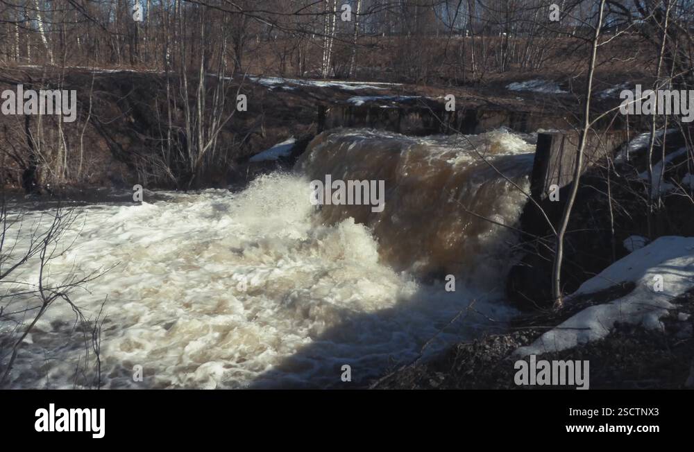 powerful water flow at the reservoir discharge Stock Video Footage - Alamy