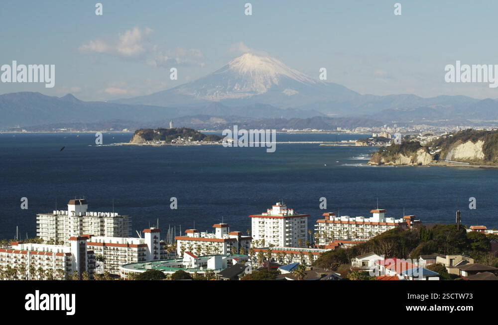 Mt. Fuji and Enoshima Island in Japan Stock Video Footage - Alamy