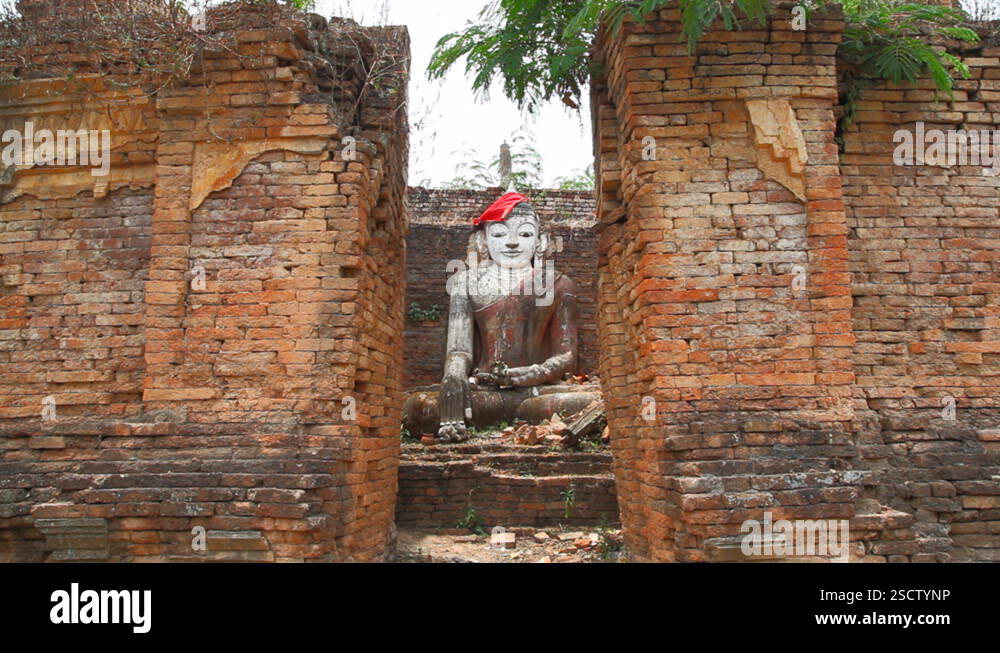 Buddha in Pagoda of Samkar village, Myanmar Stock Video Footage - Alamy