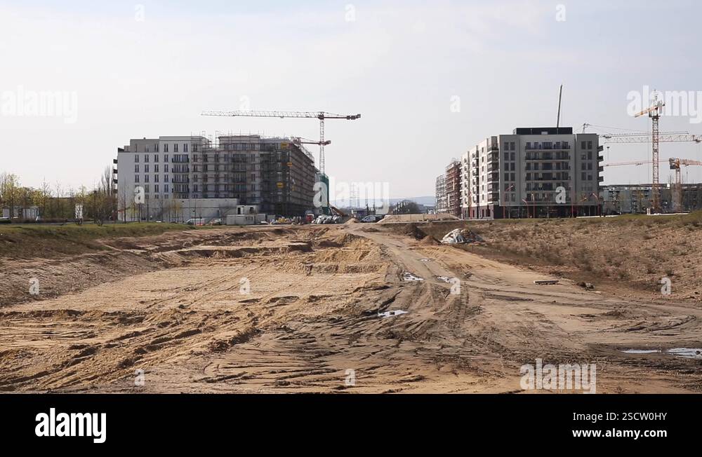Large Scale Urban Development Construction Project Stock Video Footage ...